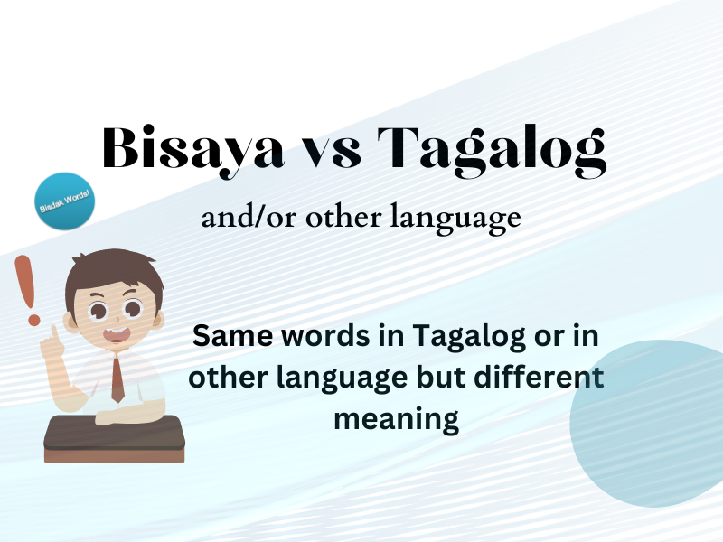 Bisaya Versus Tagalog (or other language) - Bisdak Words